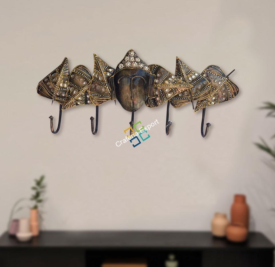Beautiful Key Holder for Home Decor/Office Decor (Buddha Head with Leaf ...