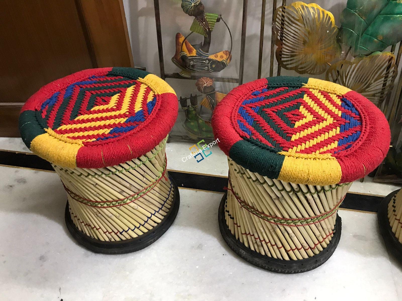 Buy Traditional Colourful Mudha for Indoor/Outdoor Sitting - Extra ...