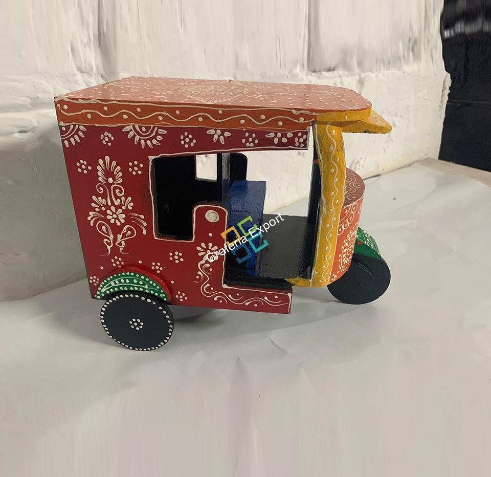 Buy Wooden Auto Rickshaw Decorative Showpiece - Craferia